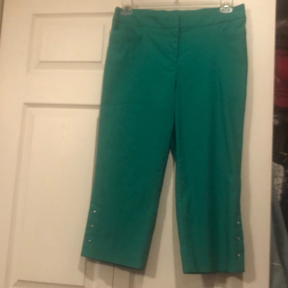 Kim Rogers | Pants & Jumpsuits | Kim Rogers Size 2 Kelly Green Capris ...